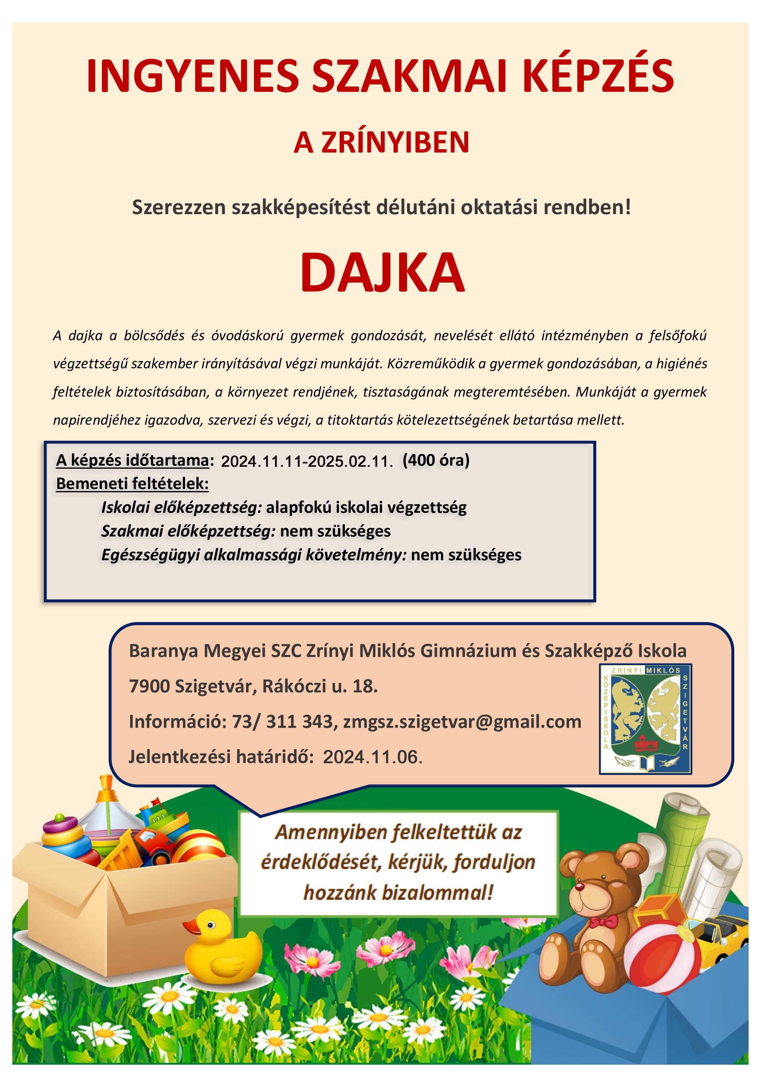 Dajka képzést indítunk novembertől | Hírek | Baranya Vármegyei ...